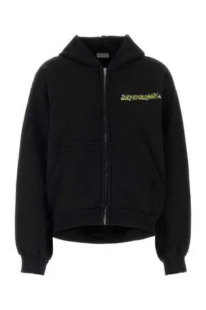 Balenciaga Cotton Oversize Sweatshirt - Black