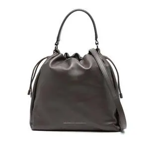 Brunello Cucinelli BRUNELLO CUCINELLI Calf Leather Bucket Bag Gray