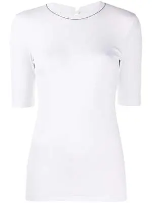 Brunello Cucinelli T-shirt With Monili Embellishment - Multicolor