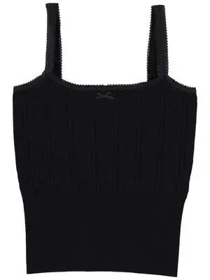 JW Anderson Ribbed Tank With Bow Detail - Black
