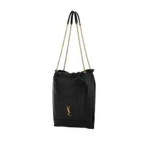 Saint Laurent Lambskin Drawstring Shoulder Bag - Black