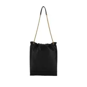 Saint Laurent Lambskin Drawstring Shoulder Bag - Black
