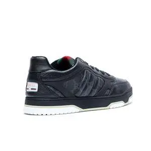 Gucci Re-web" Low-top Leather Sneakers - Black