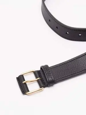 Miu Miu Leather Belt With Gold Tone Hardware - Multicolor