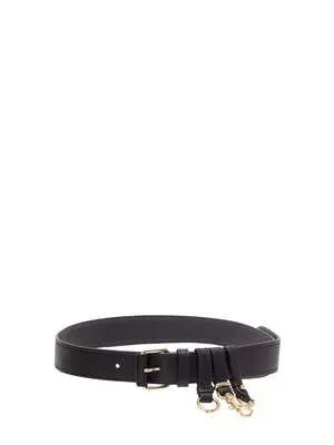 Miu Miu Leather Belt With Gold Tone Hardware - Multicolor