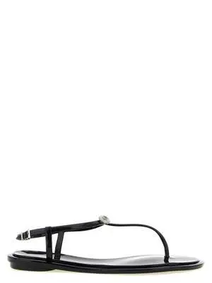 MACH &AMP; MACH Mach & Mach Double Bow Embellished Thong Sandals - Black