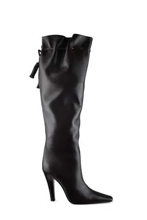 Saint Laurent Gathered Leather Boots
