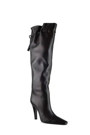 Saint Laurent Gathered Leather Boots