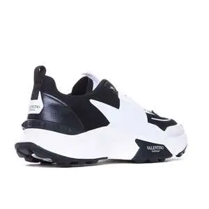 Valentino Garavani Fabric And Rubber Lace-up Sneakers - Black