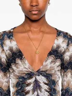 Missoni Long Sleeve Twist Front Zigzag Knit Dress