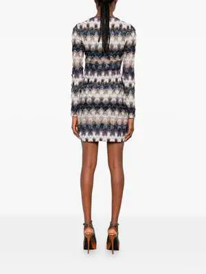 Missoni Long Sleeve Twist Front Zigzag Knit Dress