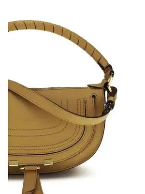 Chloé Marcie Mini Shoulder Bag In Smooth Calfskin - Brown