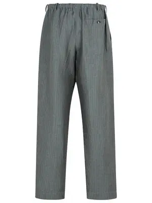 Dries Van Noten Penny Grey Linen Blend Trousers - Gray