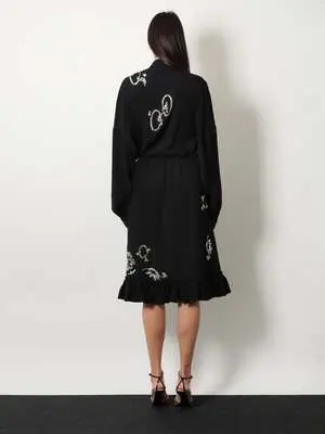 Dries Van Noten Rhinestone Embellished Midi Skirt
