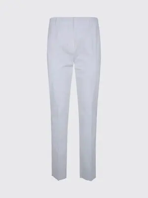 Max Mara MAX MARA STUDIO Tailored Stretch Cotton Blend Trousers White
