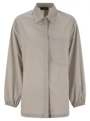 Herno Stretch Tech Shirt With Classic Collar - White
