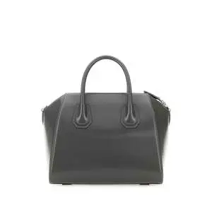 Givenchy GIVENCHY Grey Leather Tote Bag With Silver Metal Finishing Gray