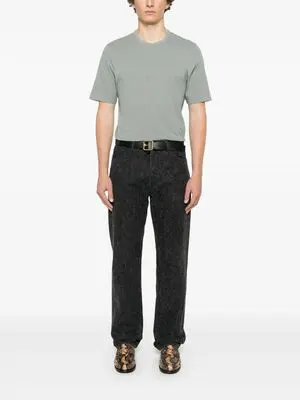 Saint Laurent Tonal Logo Embroidery Cotton T-shirt