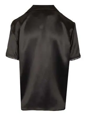 Saint Laurent Silk Satin Shirt With Lace Trim