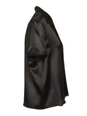 Saint Laurent Silk Satin Shirt With Lace Trim