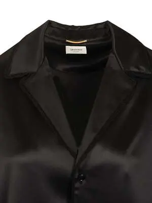 Saint Laurent Silk Satin Shirt With Lace Trim