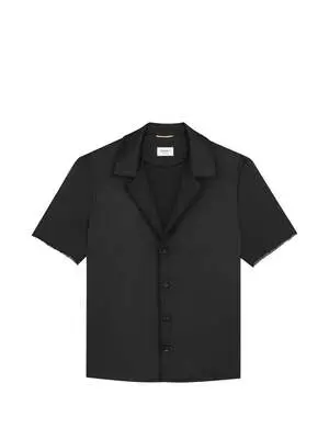 Saint Laurent Silk Satin Shirt With Lace Trim