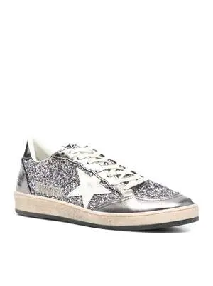 GOLDEN GOOSE Ballstar Sneakers In Laminated Leather And Glitter