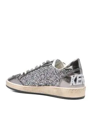 GOLDEN GOOSE Ballstar Sneakers In Laminated Leather And Glitter