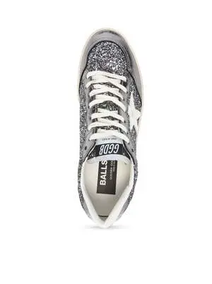 GOLDEN GOOSE Ballstar Sneakers In Laminated Leather And Glitter