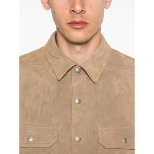Rick Owens Suede Shirt Jacket With Press-stud Fastening