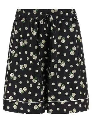 Dolce & Gabbana Fiorellini' Print Silk Twill Bermuda Shorts