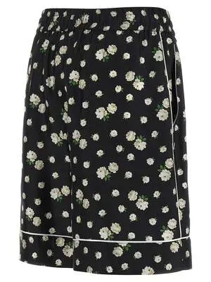Dolce & Gabbana Fiorellini' Print Silk Twill Bermuda Shorts