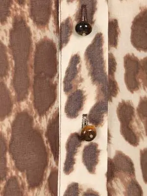 Zimmermann Leopard Print Pleated Sleeve Shirt