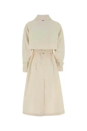 Herno Ivory Jersey Trench Coat - White