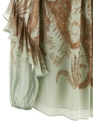 Zimmermann Memento Flutter Paisley Print Crepe De Chine Blouse