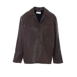 Saint Laurent Bubbled Lambskin Jacket - Brown