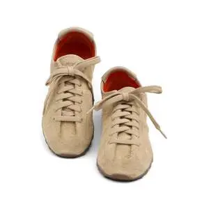 Jacquemus Suede Lace-up Almond Toe Boots - Cream