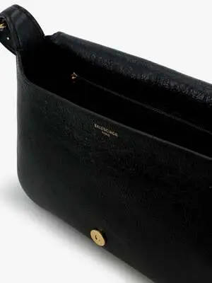 Balenciaga Arena Leather Medium Shoulder Bag - Black