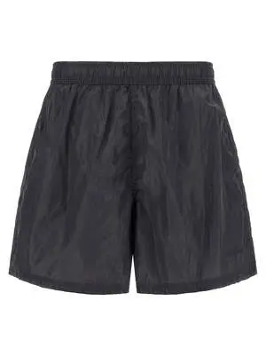 Stone Island Logo Print Swim Shorts - Gray