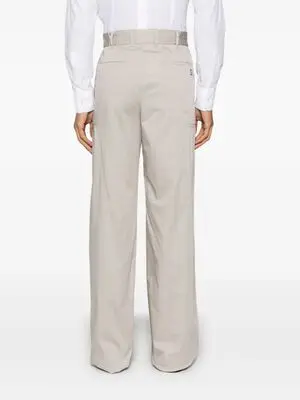 Fendi Straight-cut Cargo Cotton Trousers - Gray
