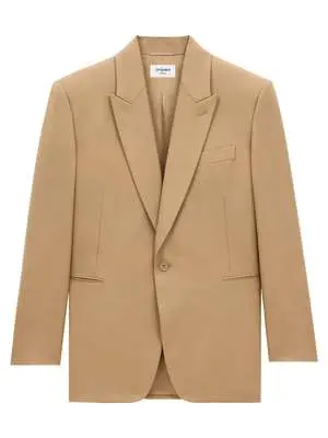 Saint Laurent Single-breasted Wool Gabardine Jacket - Multicolor