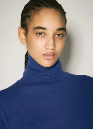 Saint Laurent Cashmere Turtleneck Garter Sweater