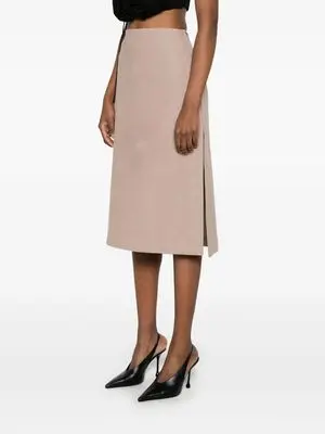 Fendi Waxed Linen Straight Midi Skirt - Multicolor