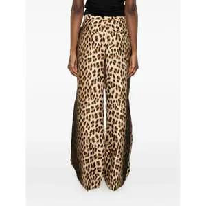 Sportmax Leopard Print Silk Palazzo Pants