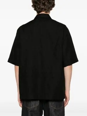 Fendi Linen Ff Jacquard Oversize Shirt - Black