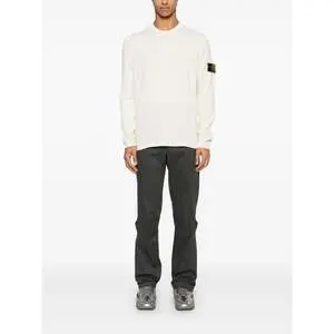 Stone Island Crew Neck Long Sleeve Jumper - Cream