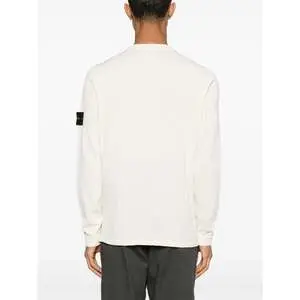 Stone Island Crew Neck Long Sleeve Jumper - Cream