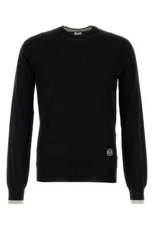 Loewe Wool Crew Neck Pullover - Black