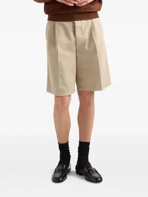 Prada Vintage-effect Cotton Bermuda Shorts - Multicolor