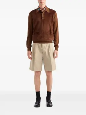 Prada Vintage-effect Cotton Bermuda Shorts - Multicolor